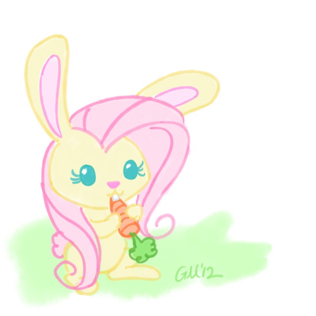 #1274 - safe, artist:giantmosquito, fluttershy, rabbit, g4, 2012 ...