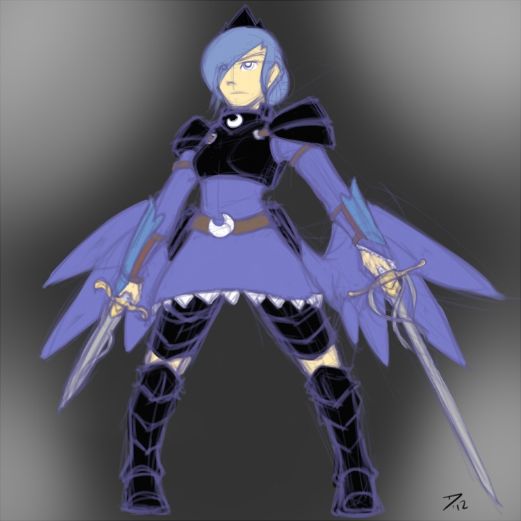 #2059 - safe, artist:atticus83, princess luna, human, g4, armor, dual ...