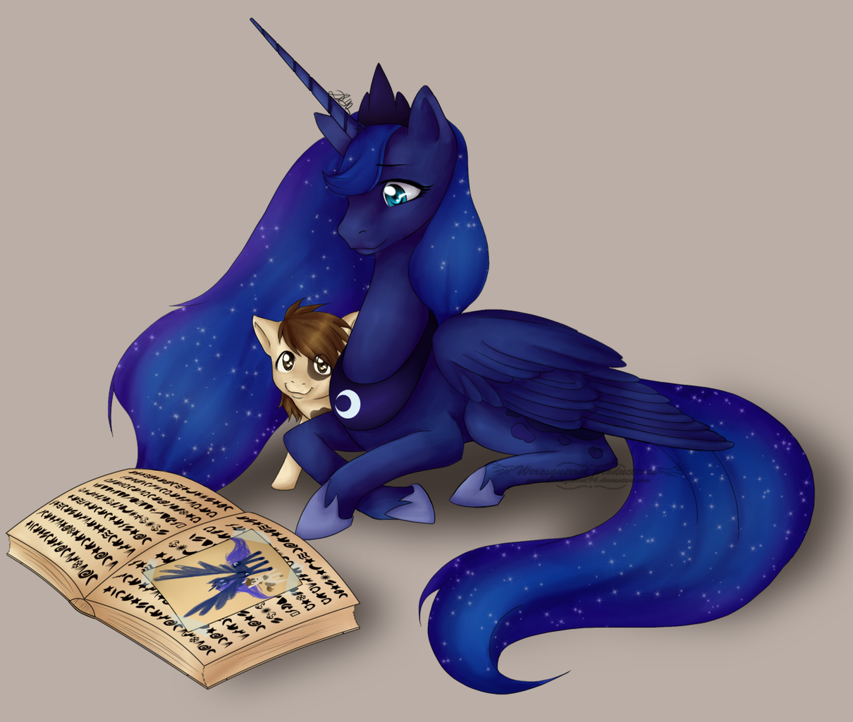 #2509 - safe, artist:weresquirrel94, pipsqueak, princess luna, alicorn ...