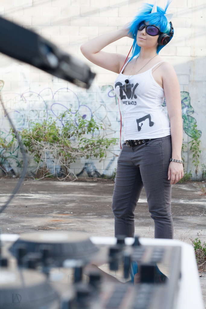 #119850 - safe, artist:norikat, dj pon-3, vinyl scratch, human, cosplay ...