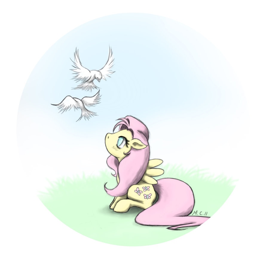 #125638 - safe, artist:kiri-ri, fluttershy, bird, g4, female, filly ...