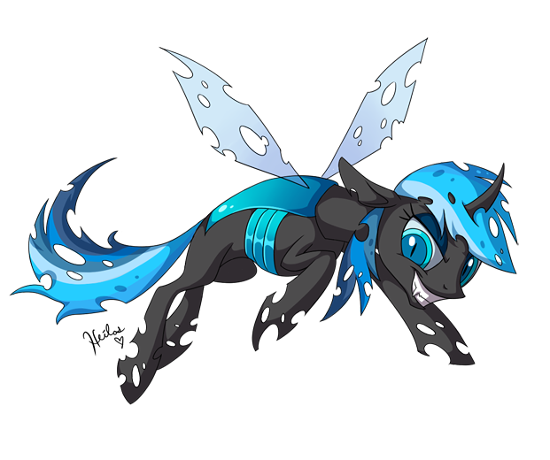 #111820 - safe, artist:heilos, rainbow dash, changeling, g4, blue ...