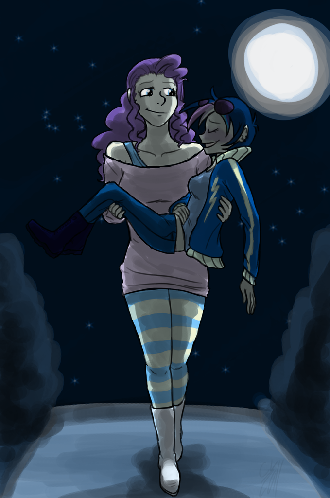 #127900 - safe, artist:cartoonlion, pinkie pie, rainbow dash, human, futaverse, g4, amazon ...