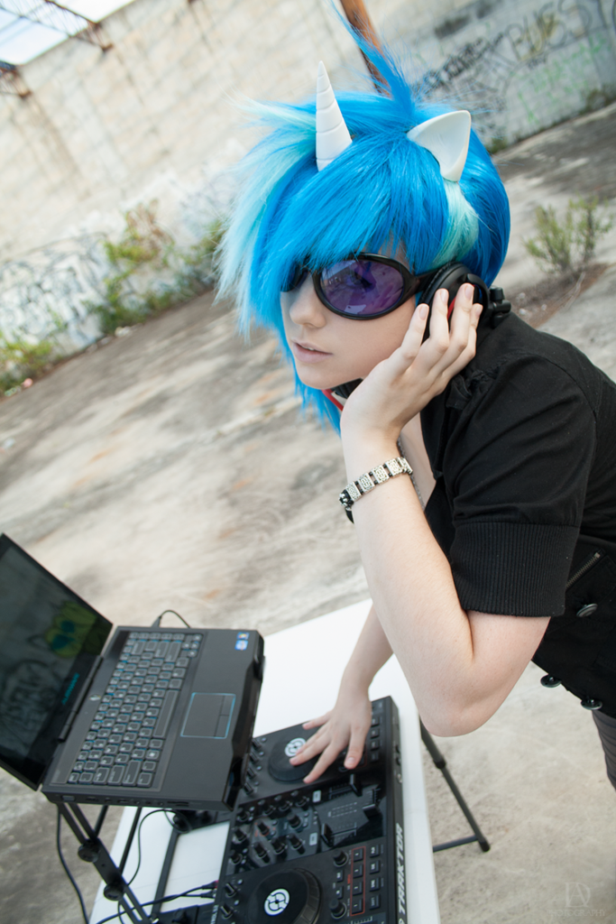 #131640 - safe, artist:norikat, dj pon-3, vinyl scratch, human, cosplay ...