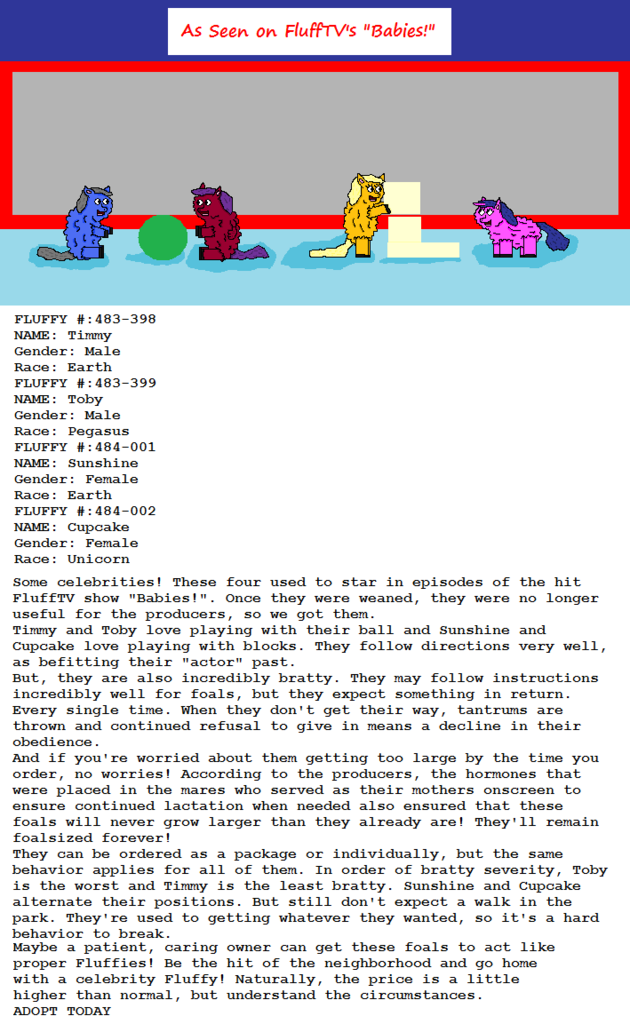 #134427 - safe, artist:fortune, fluffy pony, adoption, fluffy pony ...