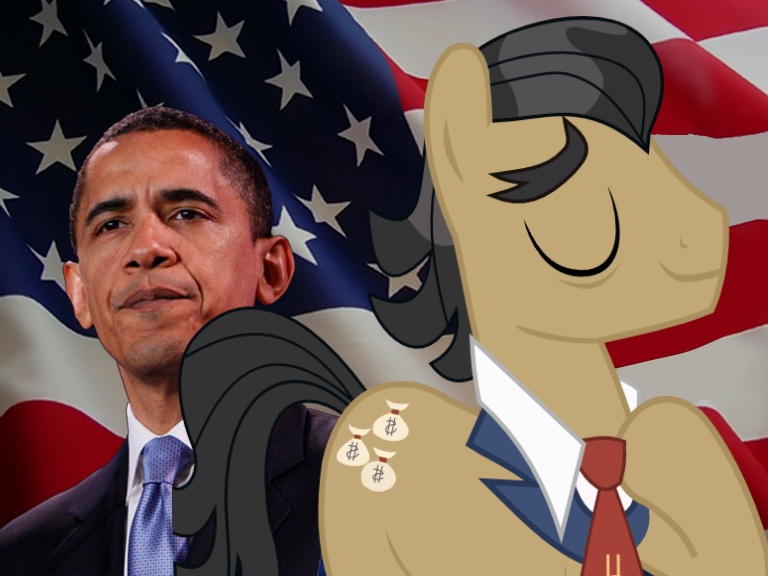 #113224 - safe, filthy rich, earth pony, human, pony, barack obama, irl ...