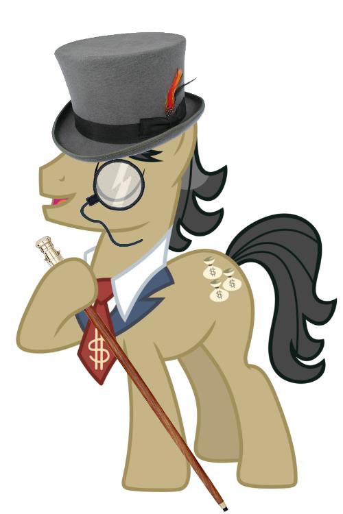 #113227 - safe, filthy rich, earth pony, pony, hat, male, monocle ...