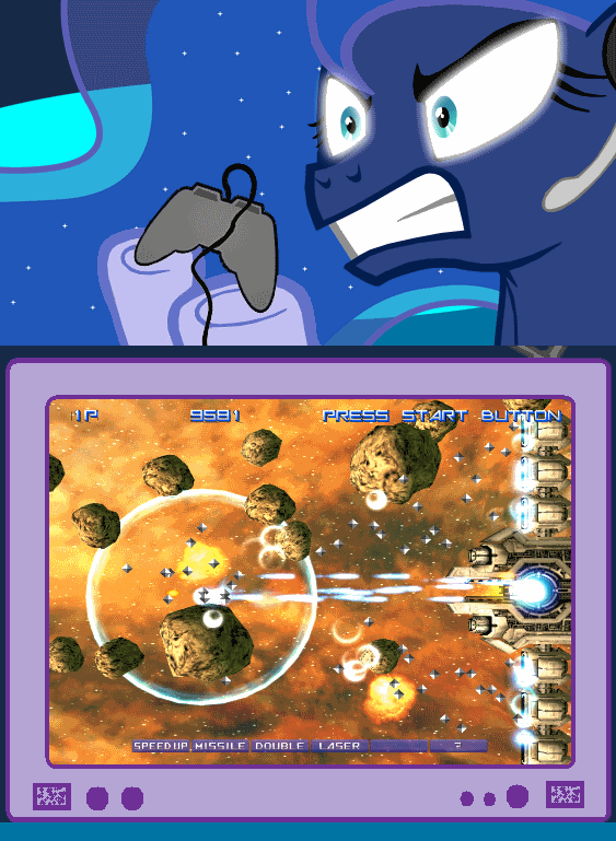 #138297 - safe, princess luna, pony, gamer luna, blaster cannon core ...