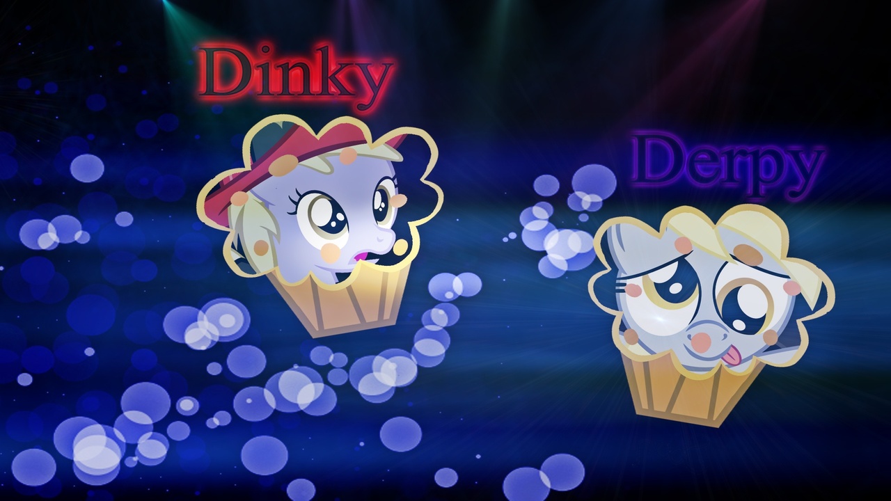 #150289 - safe, artist:thebronyfather, derpy hooves, dinky hooves ...