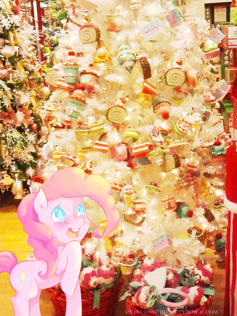 #156317 - safe, artist:princessmisery, pinkie pie, g4, christmas tree ...