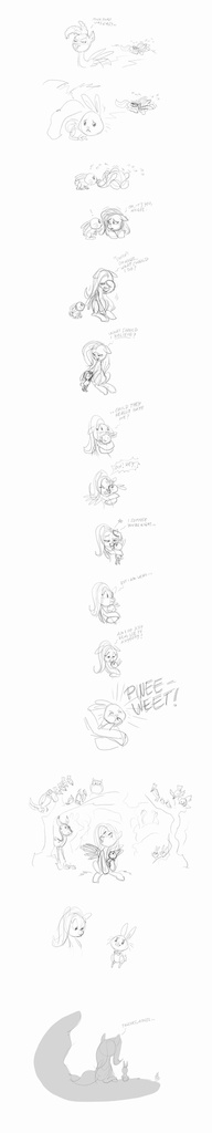 #156874 - safe, artist:carnifex, angel bunny, fluttershy, oc, oc:brazen ...