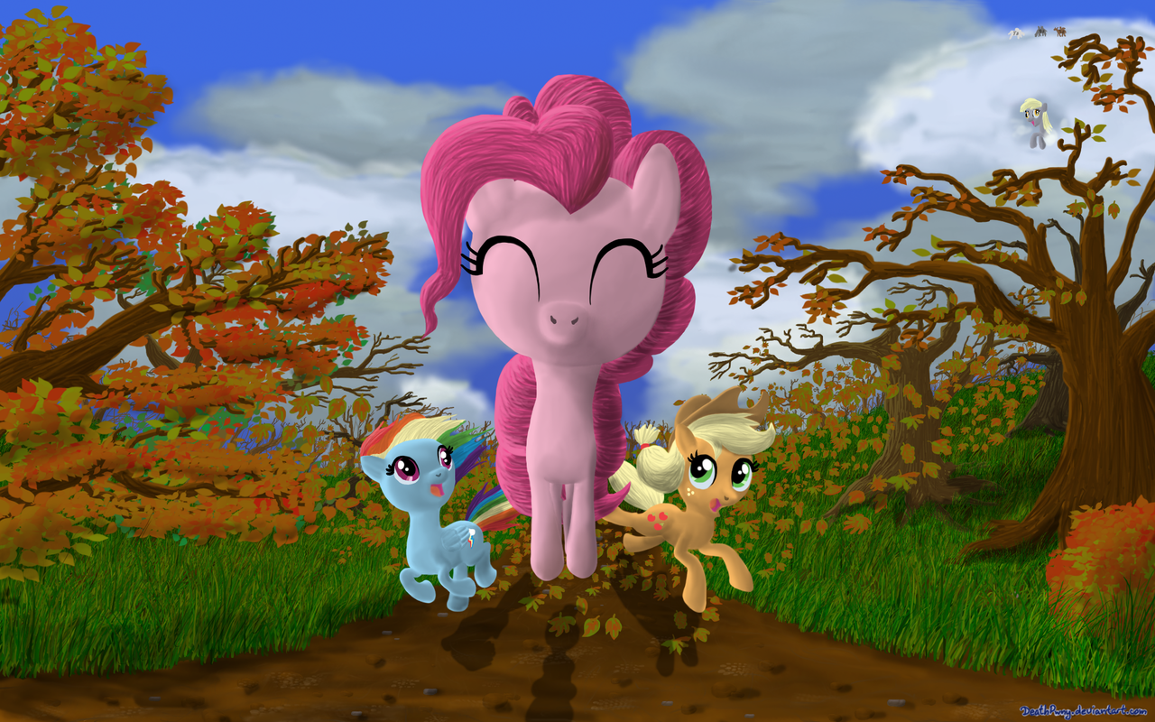 #139116 - safe, artist:deathpwny, applejack, derpy hooves, pinkie pie, rainbow dash, pegasus ...