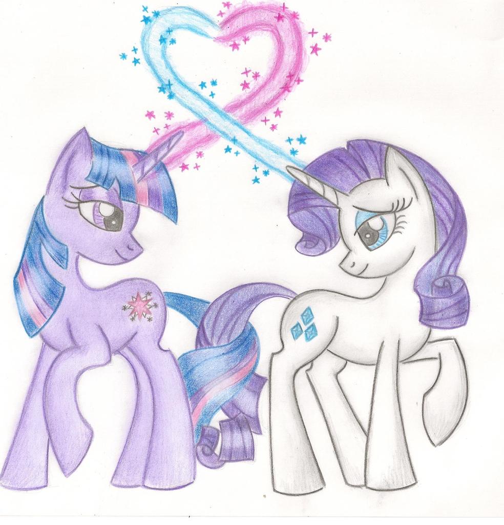 #163111 - safe, artist:blueaugen, rarity, twilight sparkle, g4, female ...