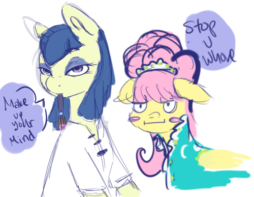 #163846 - safe, artist:lovethemess, fluttershy, powder rouge, earth ...