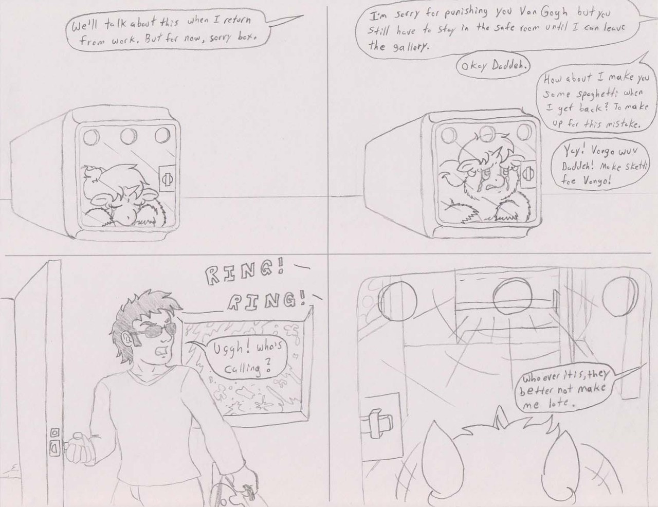 #165732 - safe, artist:santanon, fluffy pony, human, sorry box, van ...