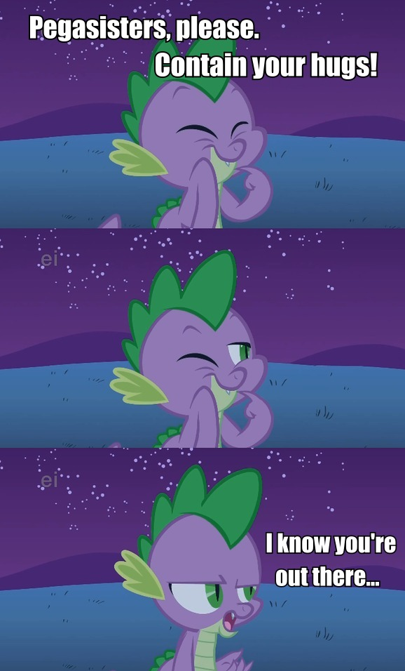 #142506 - safe, spike, hug, image macro - Derpibooru