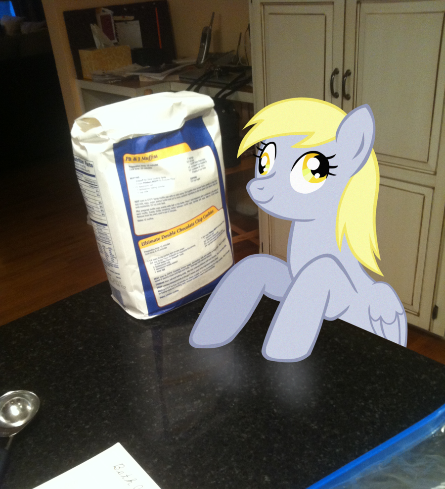 #144123 - safe, artist:ludiculouspegasus, derpy hooves, pony, g4, flour ...