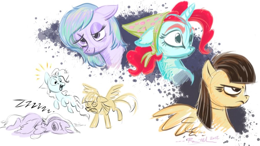 #146475 - safe, artist:raveneesimo, sleepy skies, snowdrop (g4), wild ...