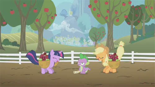 #168957 - safe, screencap, applejack, spike, twilight sparkle, dragon ...