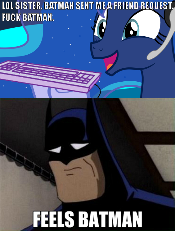 #178945 - safe, princess luna, gamer luna, g4, batman, exploitable meme ...