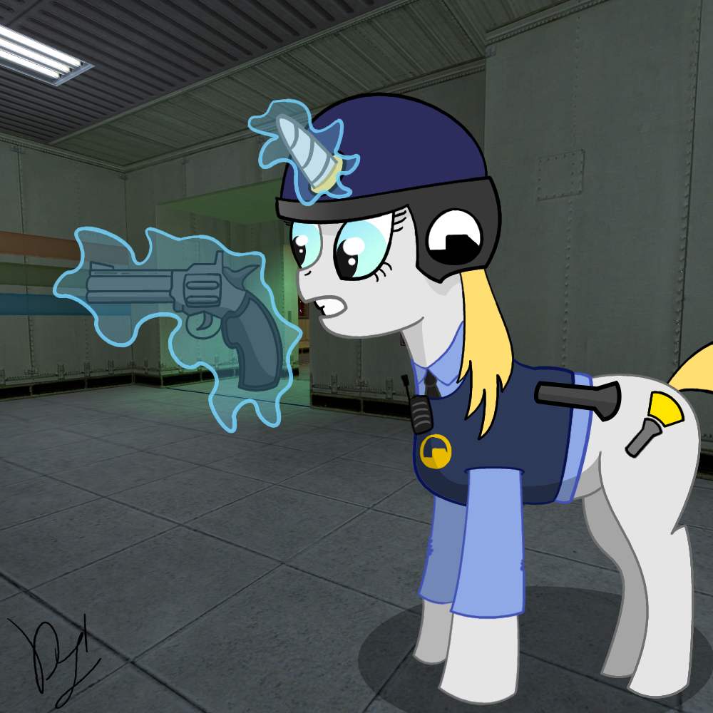 #181042 - safe, artist:dylanpwnznoobz, oc, oc only, gun, half-life ...