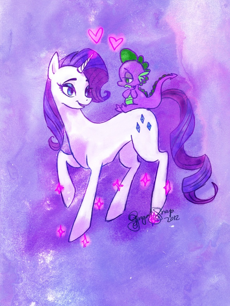 #181610 - safe, artist:bonequisha, artist:gingahsnap, rarity, spike ...