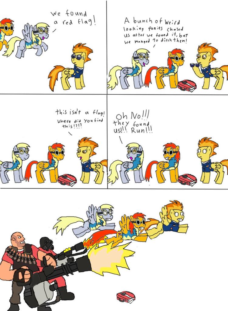 #184022 - safe, artist:cyberagent369, derpy hooves, spitfire, oc ...