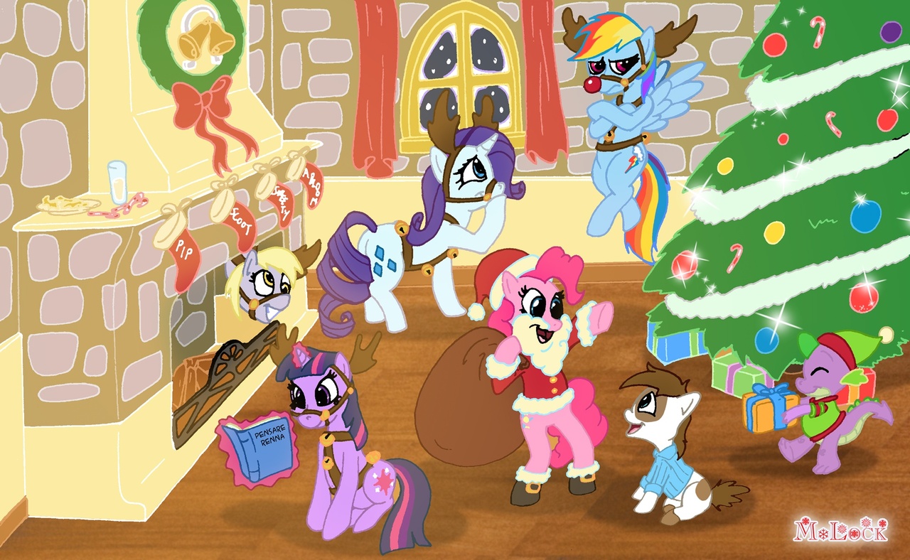 #185120 - safe, artist:mlock, derpy hooves, pinkie pie, pipsqueak ...