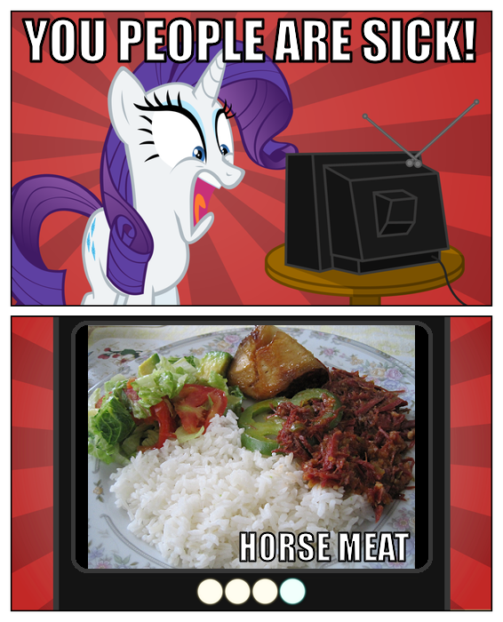 #188426 - safe, rarity, pony, exploitable meme, food, horse meat, meat ...