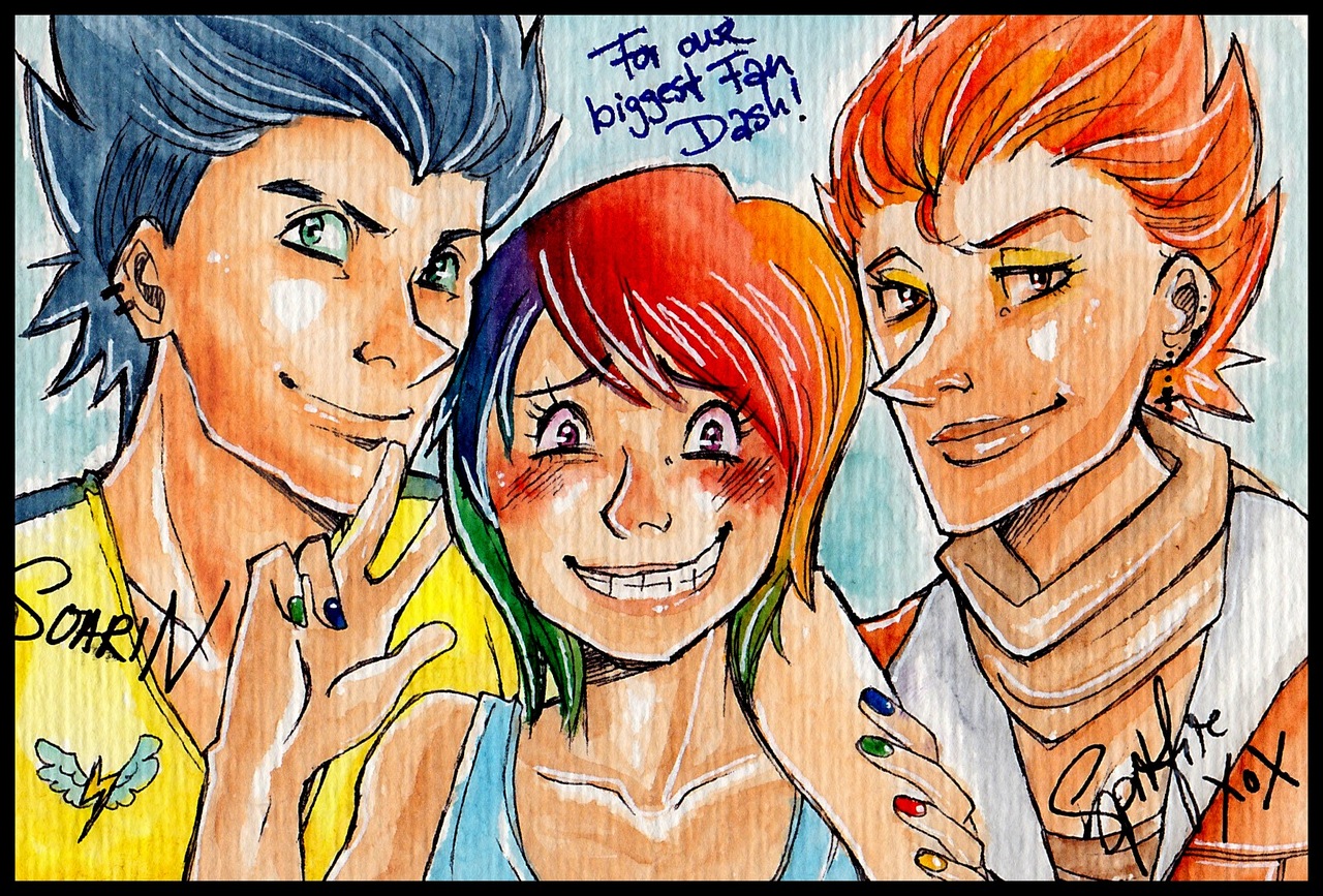 #188639 - safe, artist:killa7, rainbow dash, soarin', spitfire, human ...