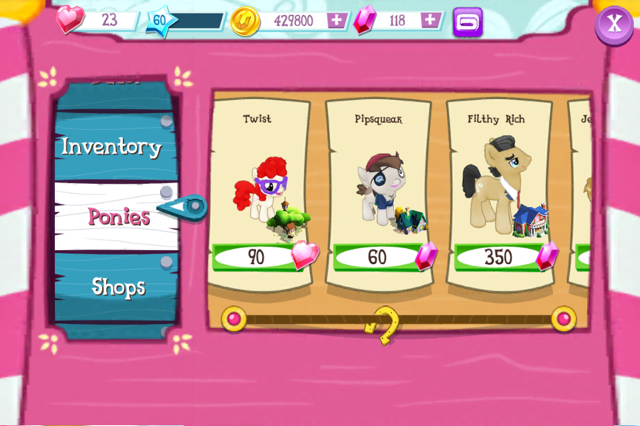 #188715 - safe, gameloft, filthy rich, pipsqueak, twist, earth pony ...