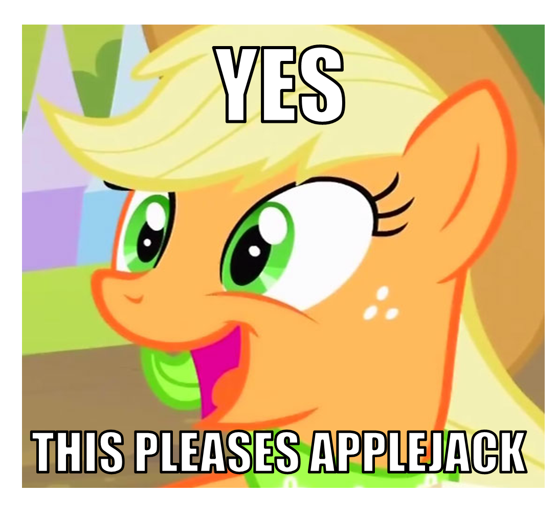 #190061 - safe, applejack, g4, happy, image macro, smiling - Derpibooru