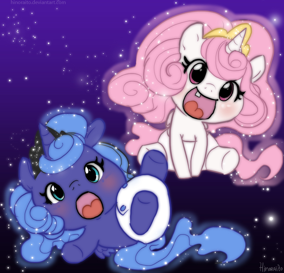 #191598 - safe, artist:hinoraito, princess celestia, princess luna ...