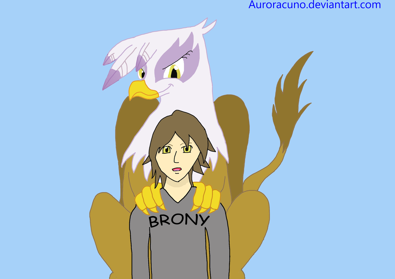 #193037 - safe, artist:auroracuno, gilda, griffon, human, g4, griffon ...