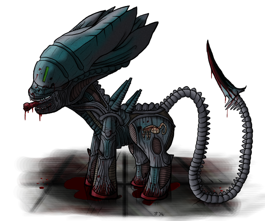 #195352 - grimdark, artist:super-zombie, xenomorph, alien (franchise ...