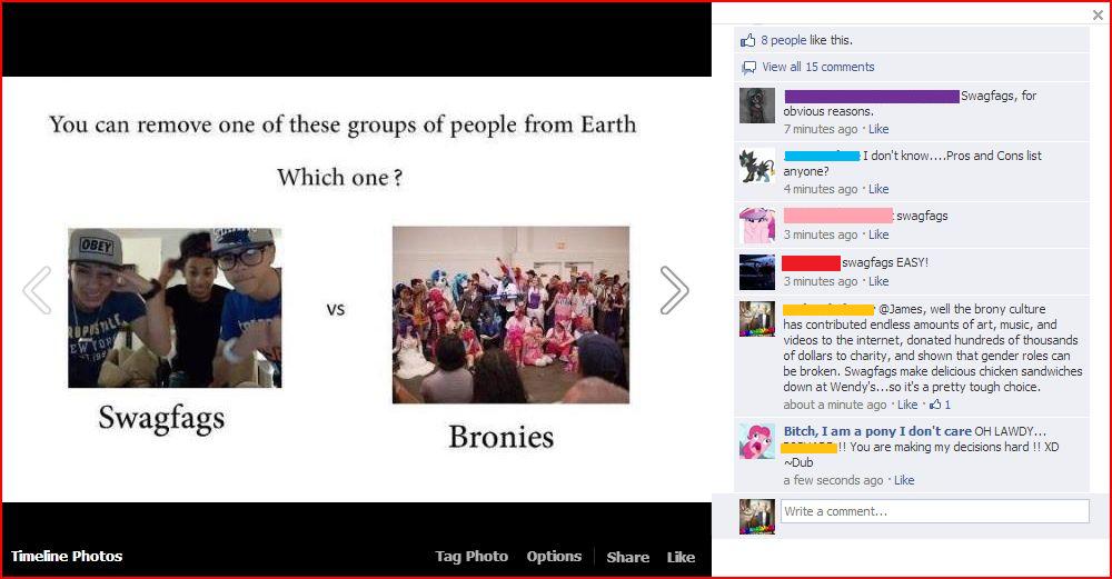 #195929 - safe, brony, facebook, swagfags, text - Derpibooru