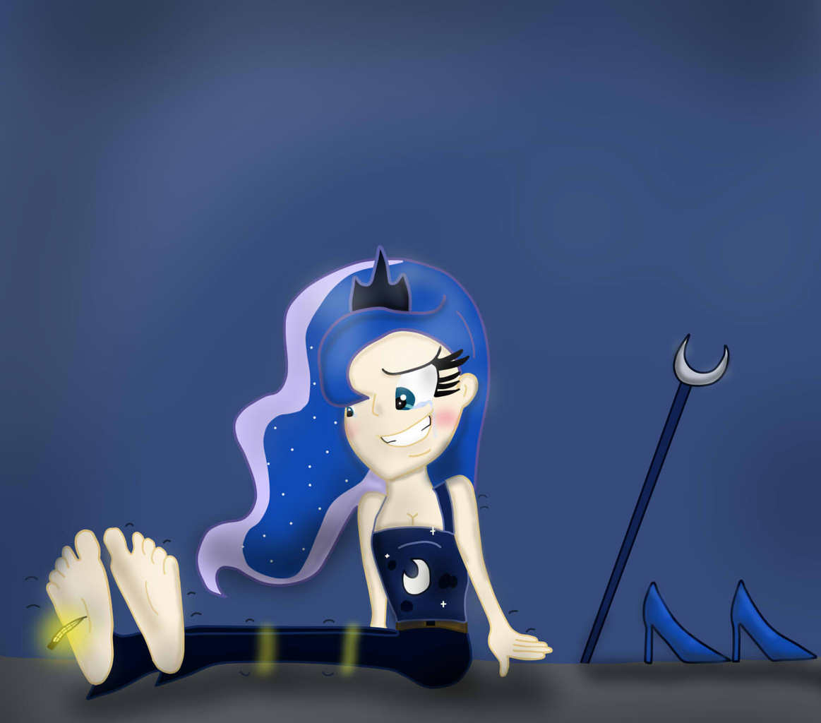195994 Safe Artistcaptainbasilisx Princess Luna Human G4 Blushing Feet Female Fetish