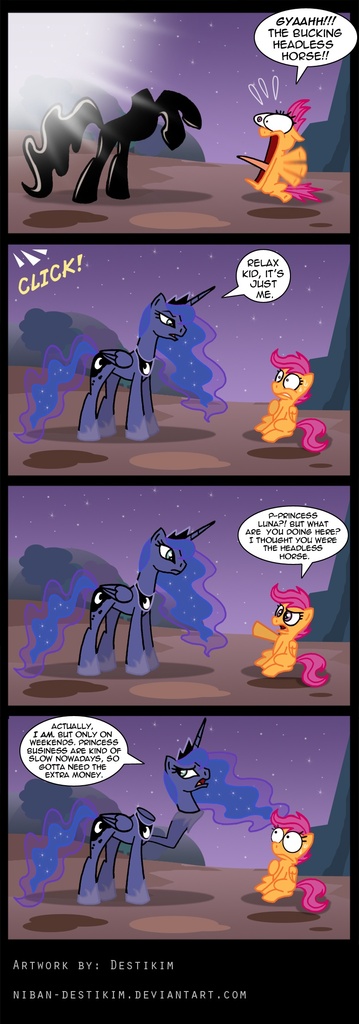 #177153 - safe, artist:niban-destikim, princess luna, scootaloo, the ...