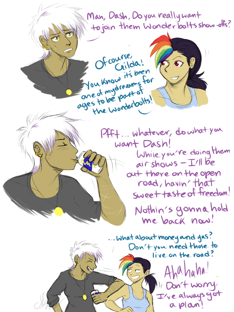 #177719 - dead source, safe, artist:cartoonlion, gilda, rainbow dash, futaverse, g4, humanized ...