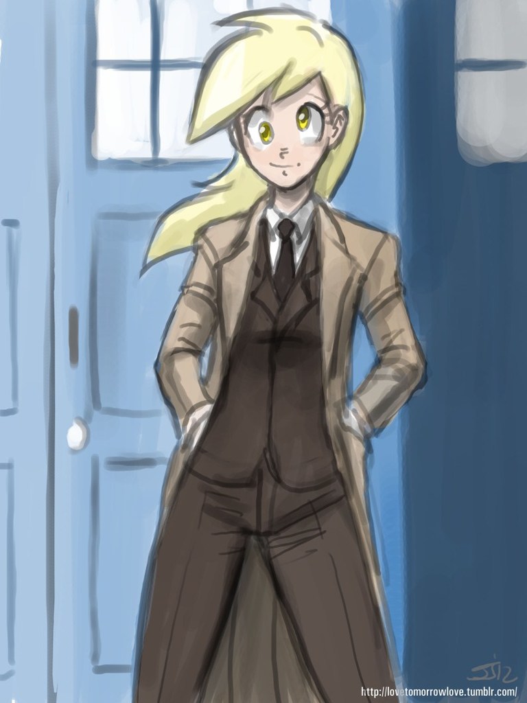 #3018 - safe, artist:johnjoseco, derpy hooves, human, crossover, doctor ...