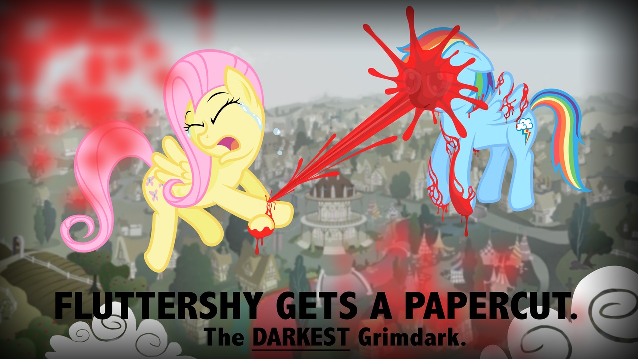 #5251 - semi-grimdark, artist:minimoose772, fluttershy, rainbow dash ...