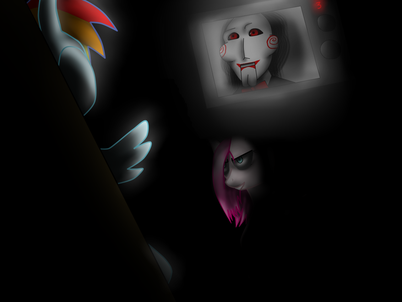 #5847 - semi-grimdark, artist:r-i-s-e, pinkie pie, rainbow dash, earth ...