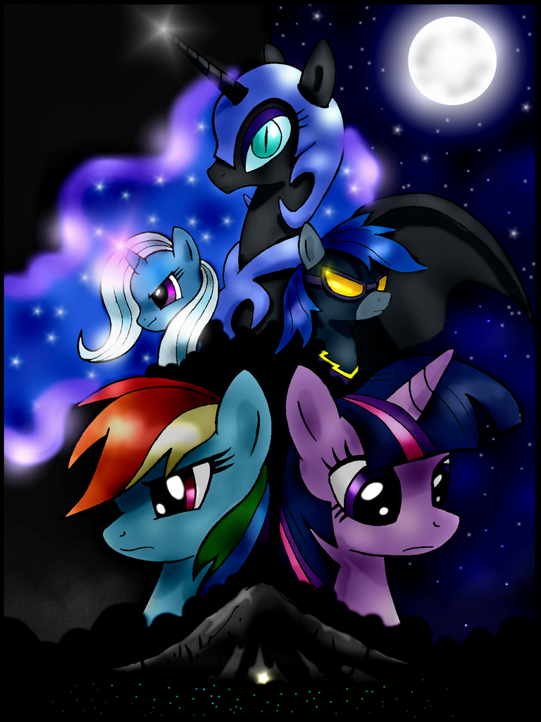 #7158 - safe, artist:unitoone, nightmare moon, nightshade, rainbow dash ...