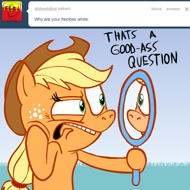 #11629 - safe, artist:hotdiggedydemon, applejack, earth pony, pony, ask ...