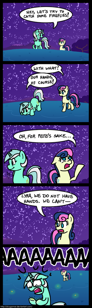 #11946 - safe, artist:zicygomar, bon bon, lyra heartstrings, sweetie ...