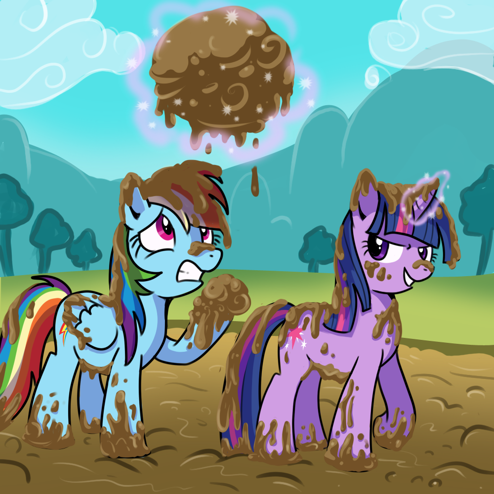 #13416 - safe, artist:madmax, rainbow dash, twilight sparkle, pegasus ...