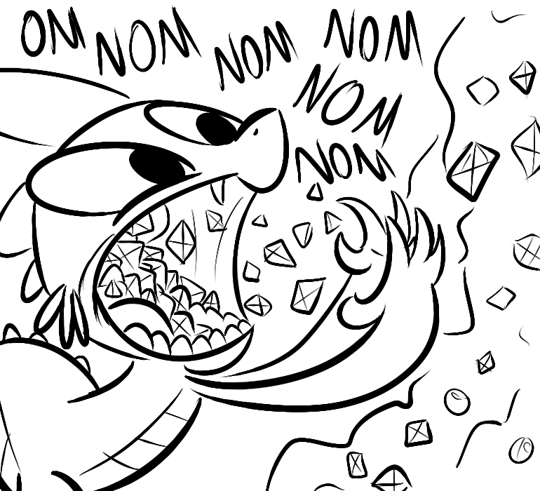 #13466 - dead source, safe, artist:tess, spike, dragon, eating, gem ...