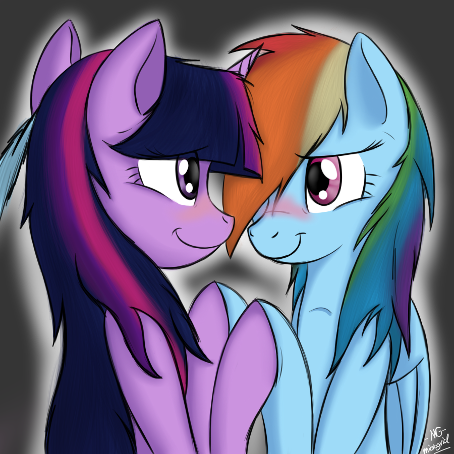 #16957 - safe, artist:microgrid, rainbow dash, twilight sparkle ...