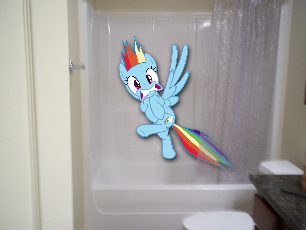 #17368 - safe, rainbow dash, pegasus, pony, g4, bathtub, female, irl ...