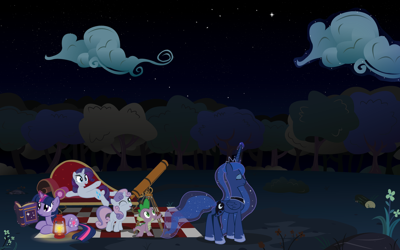 #18973 - safe, artist:icaron, princess luna, rarity, spike, sweetie ...